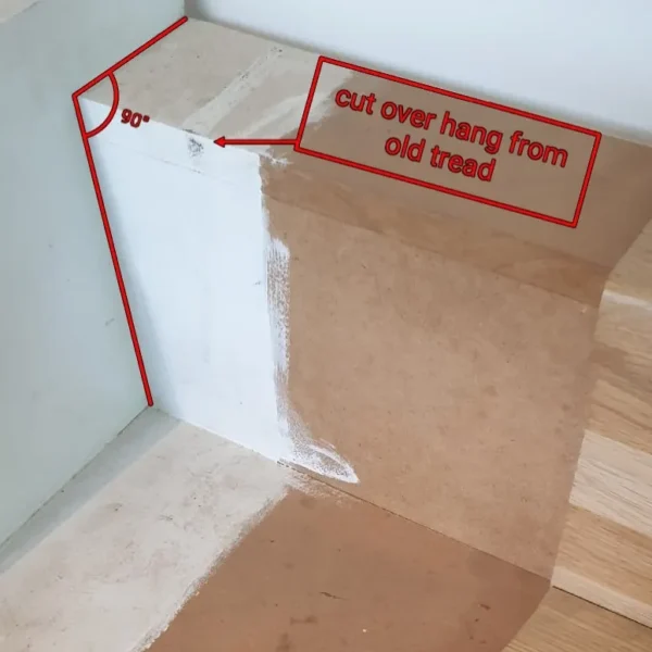 Oak Tread With White Riser - Modern Range 900mm ( 0.9m ) | FIXIMER