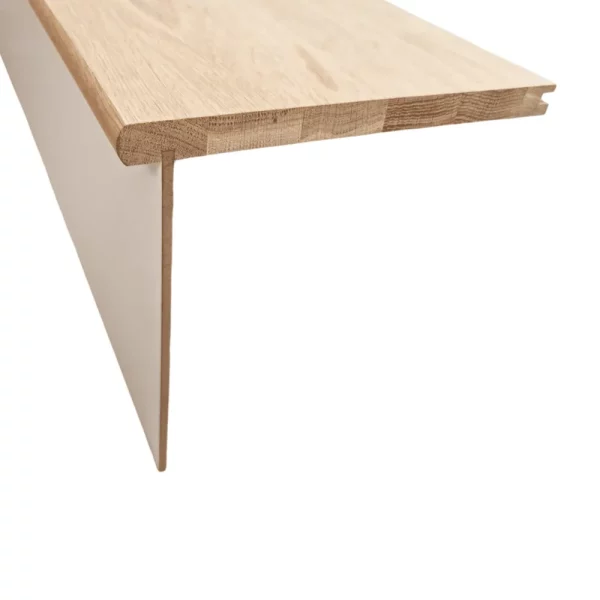 Prime Oak Tread With White Riser - Classic Range 900mm ( 0.9m ) | FIXIMER